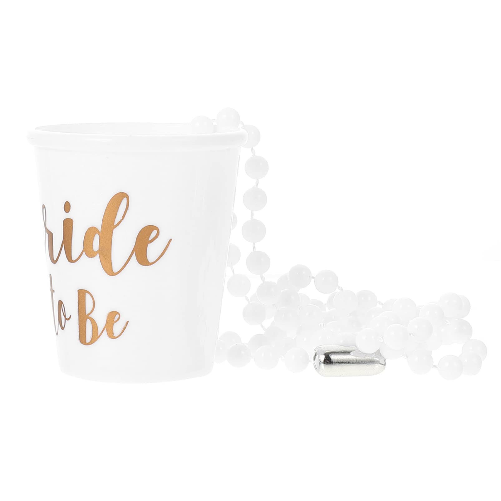 jojofuny Bachelor Party Chain Plastic Wine Cup Necklace Bridal Shot Glasses Party Chain Wine Cup Bachelorette and Bride Shot Glass Necklace Decor Prop ( White )