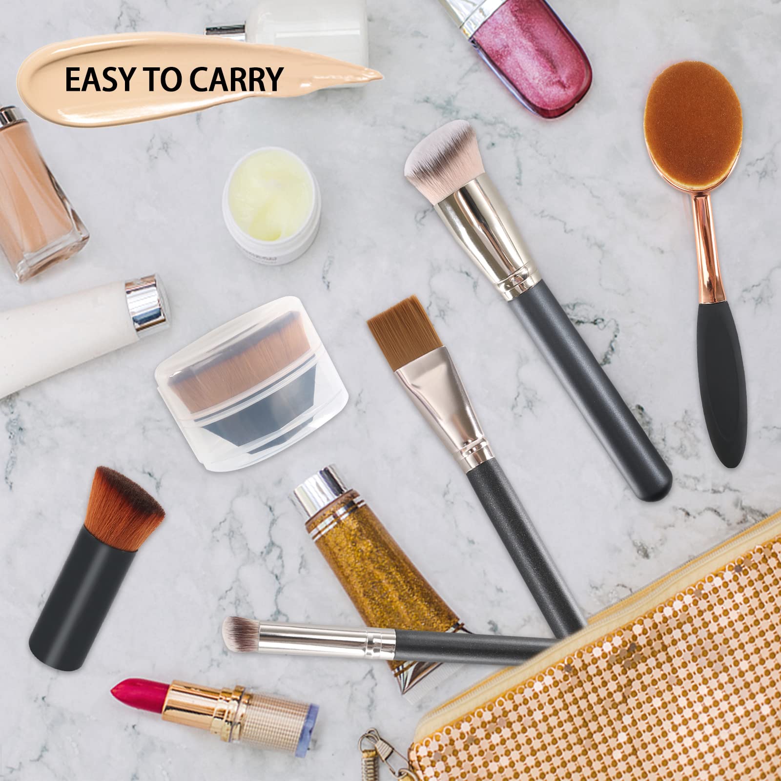 Leezead Foundation Brushes Oval Kabuki Foundation Brush for Liquid Makeup, High Density Hexagon Face Kabuki Brush Oval Makeup Brushes Concealer Brush for Blending Liquid,Cream,Flawless Powder
