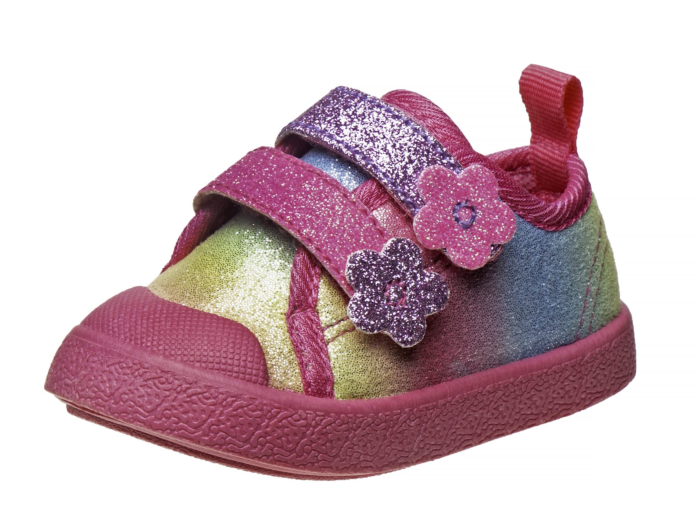 Laura Ashley Baby Girls Crib Tennis Sneaker, Fuchsia Multi, 3 Infant