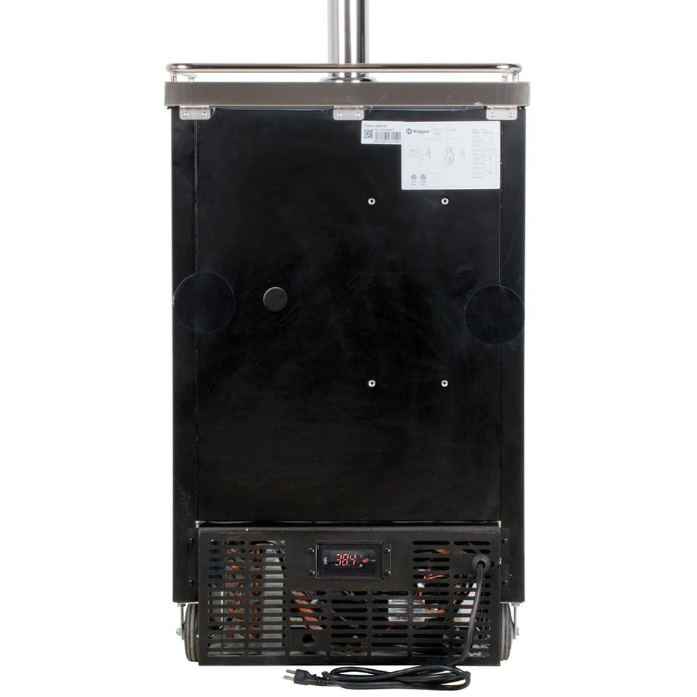 Kegco XCK-1B-4 Four Faucet Commercial Direct Draw Beer Dispenser Black Kegerator Keg Cooler