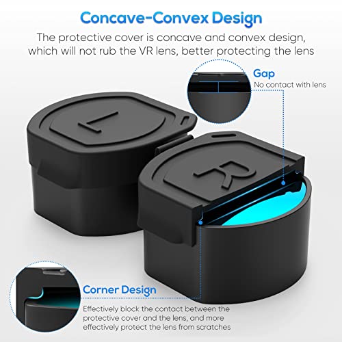 Lens Protector Cover for Playstation VR2, Soft Silicone Dust Proof & Anti-Scratch Cover for PSVR2, Thickened Cap for PSVR 2 Glasses, Washable Protect Lens Sleeve for PS5 VR2 Accessories (1 Pack)