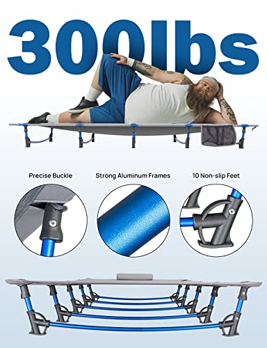 JOYTUTUS Camping Cot, Backpacking Cot Ultra-Lightweight 4.4lbs Cots for SUV Truck, Sleeping Tent Cot Folding Portable Bed Camping Essentials, Easy Set-Up, Outdoor Hiking Travel Grey