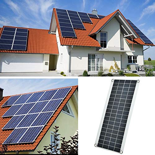 Jadpes 20W Flexible Polycrystalline Solar Panel, 20W New Flexible Polycrystalline Solar Panel Charger Outdoor Waterproof for RV, Homes, Boat | 12V Solar Panel 20W RV