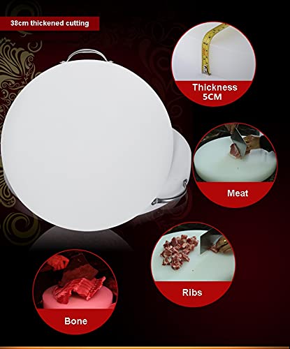 Large Round Plastic Cutting Board, 38cm/15 In Commercial Heavy Duty Cutting Meat Chopping Board, BPA Free, Kitchen Non Slip Thickened Chopping Board (Size : 38x5cm/15inx1.97 in)