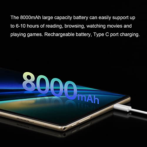 LBEC 10.1 Inch Tablet, Tablet 2.4G 5G WiFi 100240V 1960x1080 IPS for Travel for Home (Yellow)