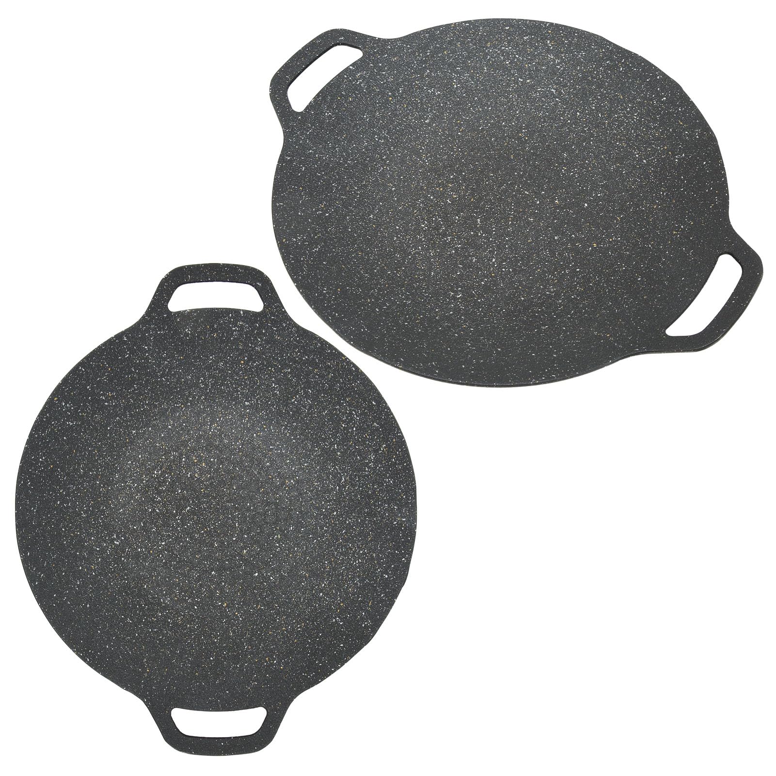 Korean BBQ Pan, Korean Barbecue Grill Pan Round BBQ Grill Pan Korean 6-Layer Coating Curved Shape for BBQ Parties
