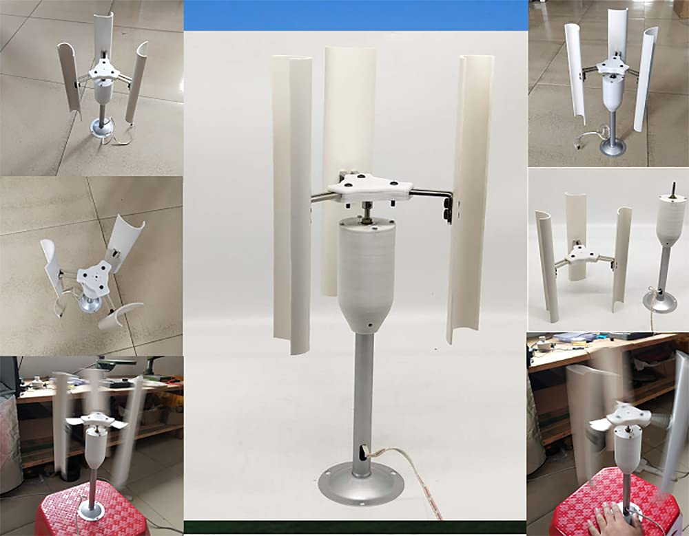 KinHall Wind Turbine Vertical Axis Wind Turbine Model Three-Phase Permanent Magnet Generator DIY, 12v Vertical Axis Wind Turbine Teaching Model