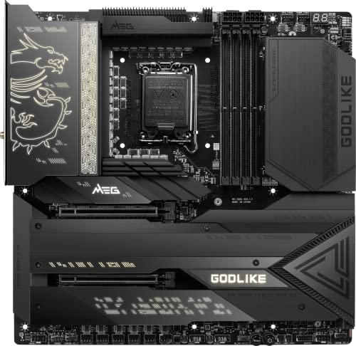 MSI MEG Z790 GODLIKE Gaming Motherboard (Supports 12th/13th/ 14th Gen Intel Processors, LGA 1700, DDR5, PCIe 5.0, M.2, 10Gbps LAN, USB 3.2 Gen2, Wi-Fi 6E, Bluetooth 5.3, Thunderbolt, E-ATX)