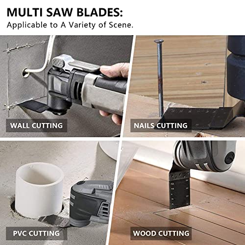 NEWONE 67 Pack Oscillating Multitool Quick Release Saw Blades with Sandpaper,Multitool Blades for Wood Metal Plastics Compatible with Fein Black&Decker Bosch Chicago Roybi Milwaukee Makita CraftsmanâŚ