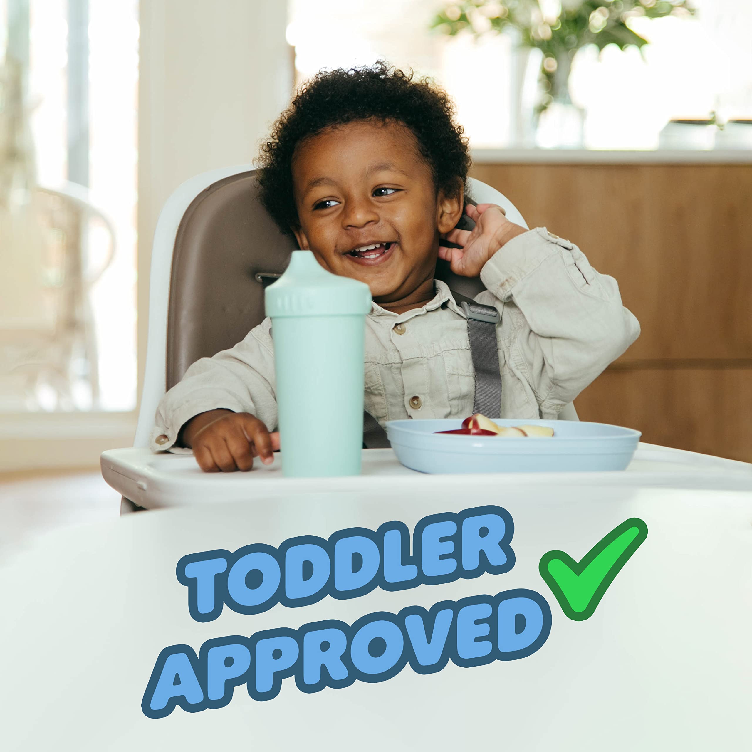 MightyMoe 4-Pack No Spill Sippy Cup (Slate/Blue Gray)