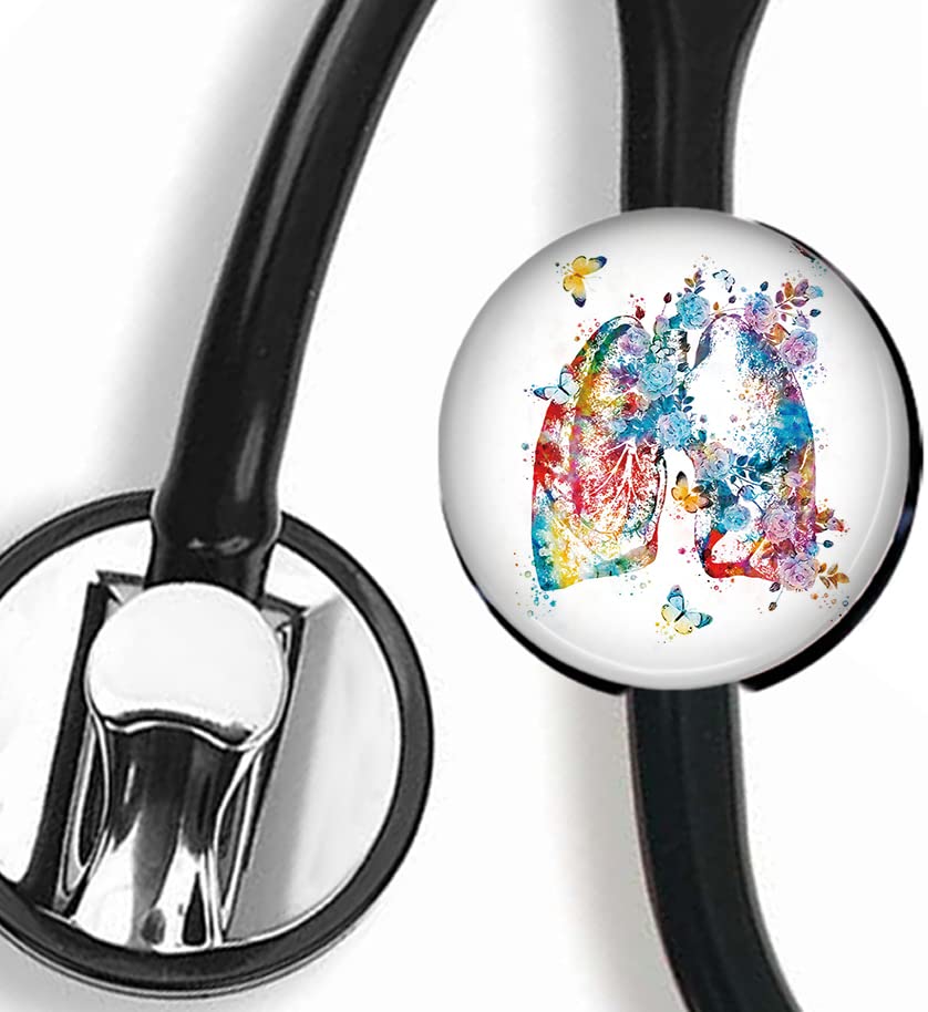 Painted Lungs Stethoscope Tag,Steth ID Tag,Nurse Badge,StethoscopeTag