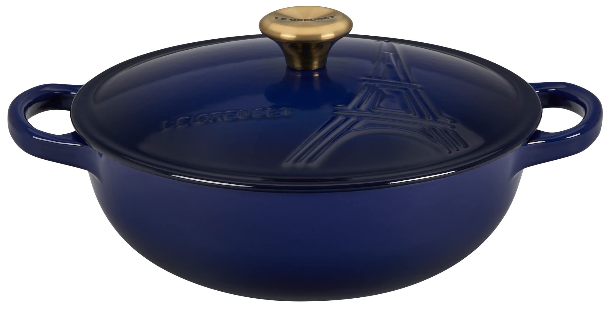 Le Creuset Eiffel Tower Collection Enameled Cast Iron Signature Cocotte with Lid, 2.5 qt., Indigo