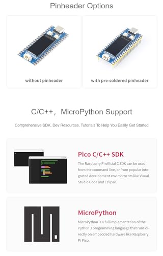 Waveshare RP2040-LCD-0.96 A Low-Cost High-Performance Pico-Like MCU Board Based On Raspberry Pi Microcontroller RP2040 Compatible with Most of The Raspberry Pi Pico Add-On Modules