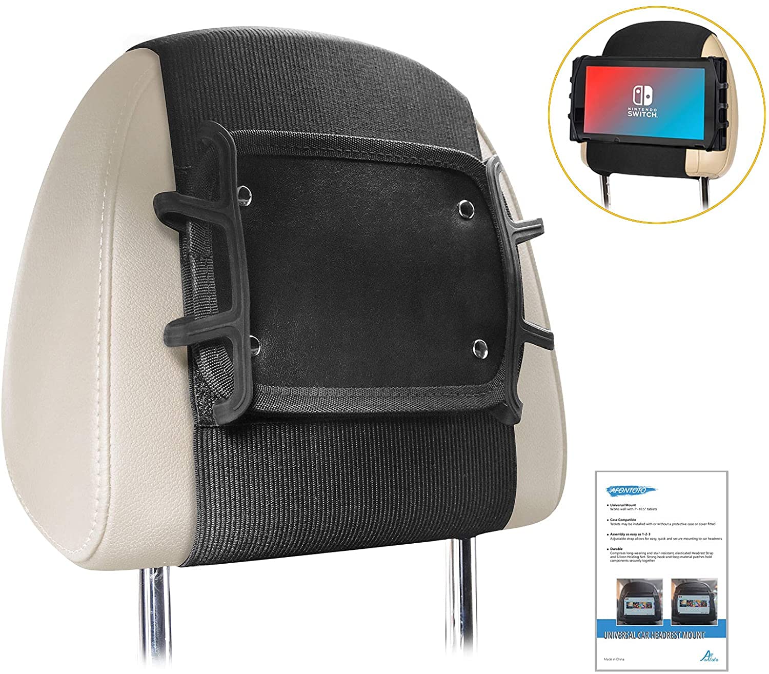 LONANDY 2 Pack Tablet Holder for Car, Headrest Tablet Holder iPad Car Holder Back Seat, Car Tablet Holder Compatible with All 7-12.9" Tablets