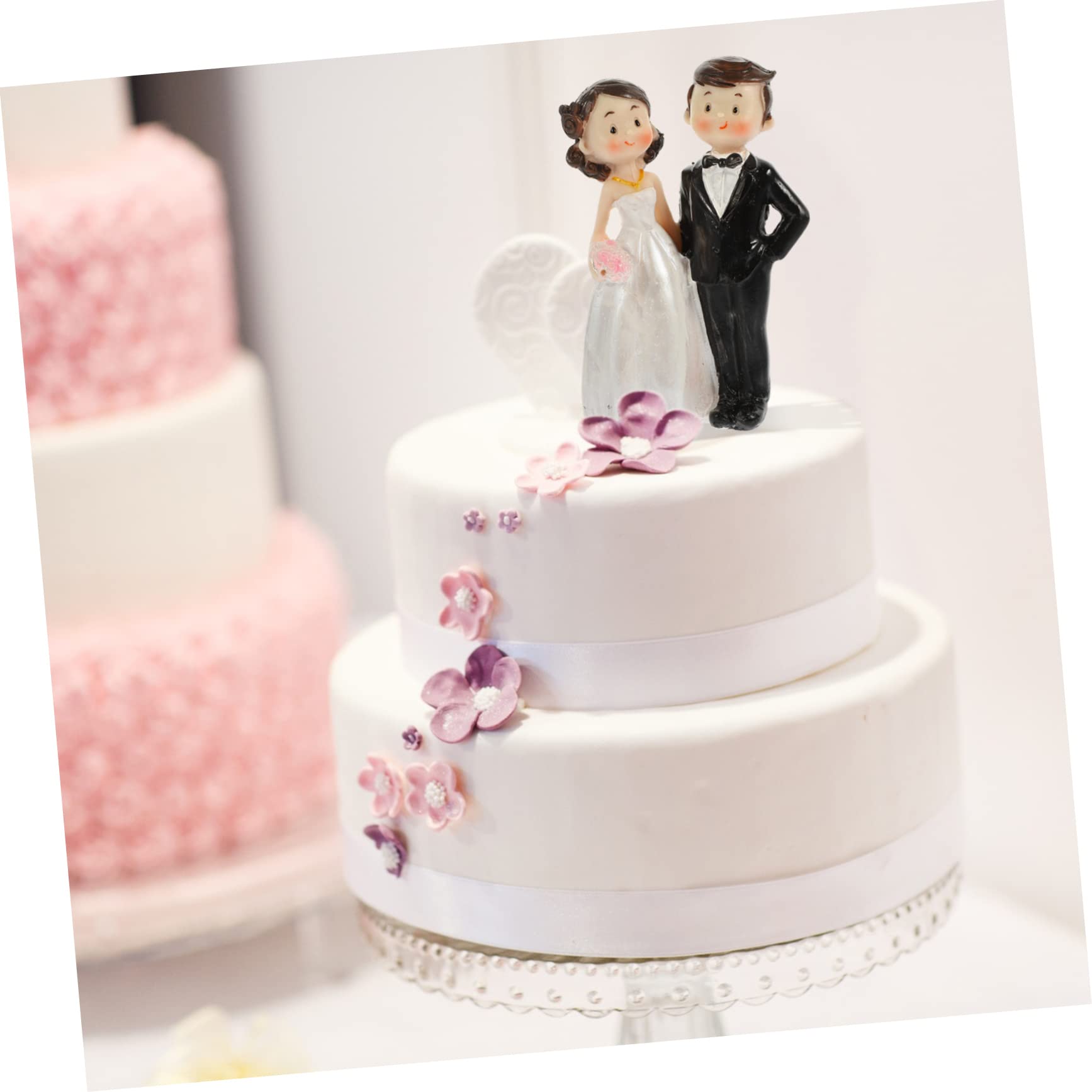 Toyvian Wedding Doll Ornaments Couple Sculpture Lovely Cake Decor Wedding Cake Decorations Rustic Cakes Toppers Delicate Couple Figure Wedding Cake Figurine Groom Desktop China Bride Resin