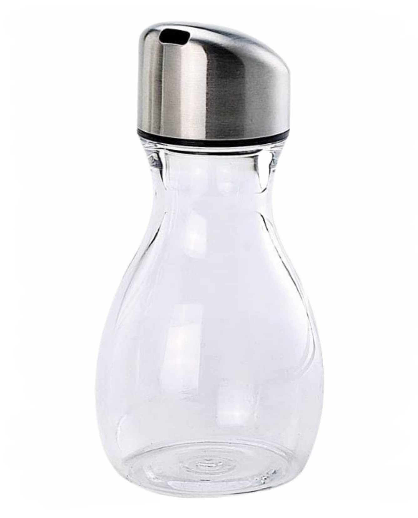 J&M DESIGN Sugar Dispenser With Pour Spout For Coffee Bar Accessories, Tea & Baking Essentials w/Stainless Steel Lid - 9.5oz Clear Acrylic Jar Spoon Pourer Shaker Container
