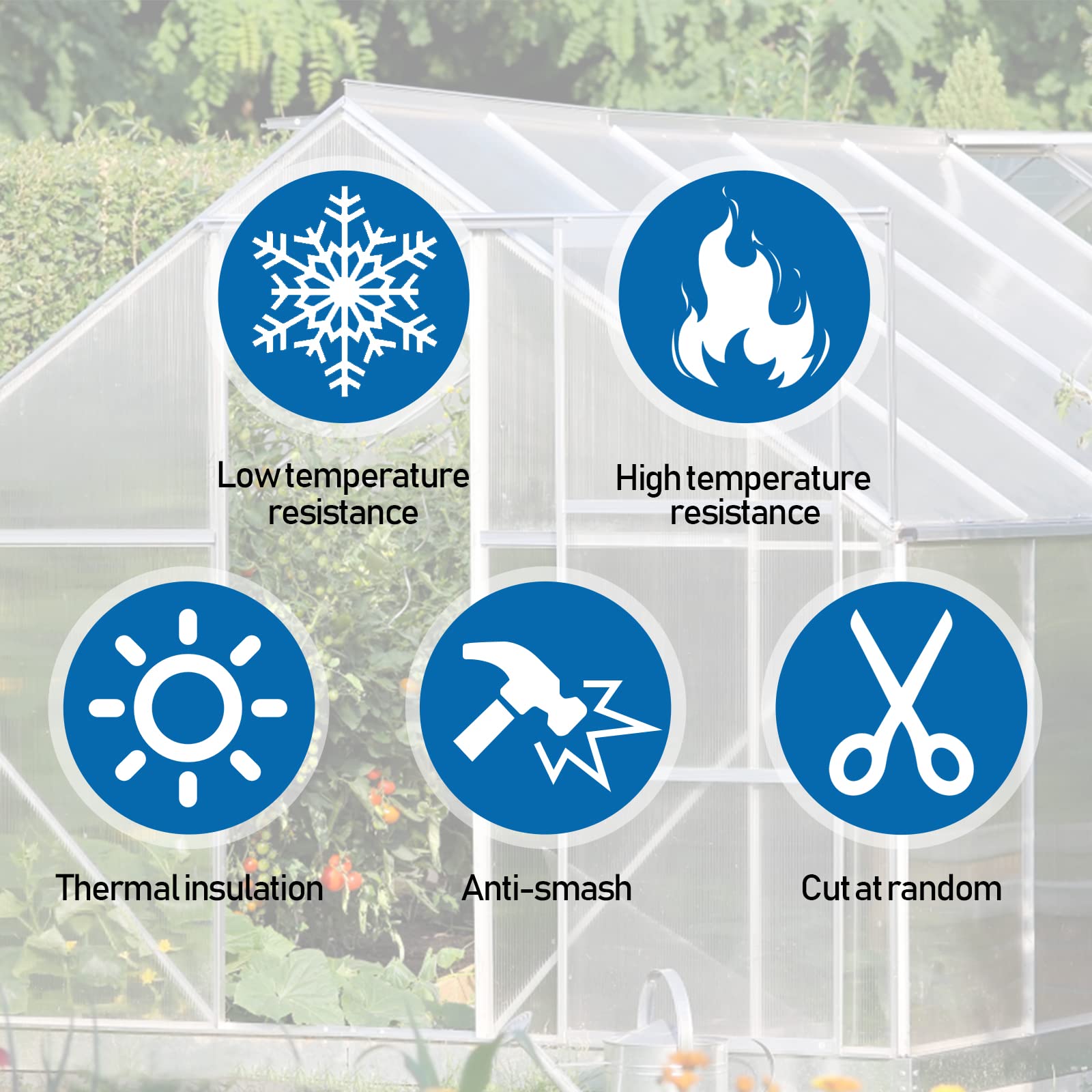 Kirumie 5 Pieces 4' x 2' x 0.32'' Polycarbonate Greenhouse Panels Twin-Wall Polycarbonate Sheet Waterproof UV Protected Reinforced Clear Sheets, Panels use for Greenhouse, Outdoor, Plant Stand Roof