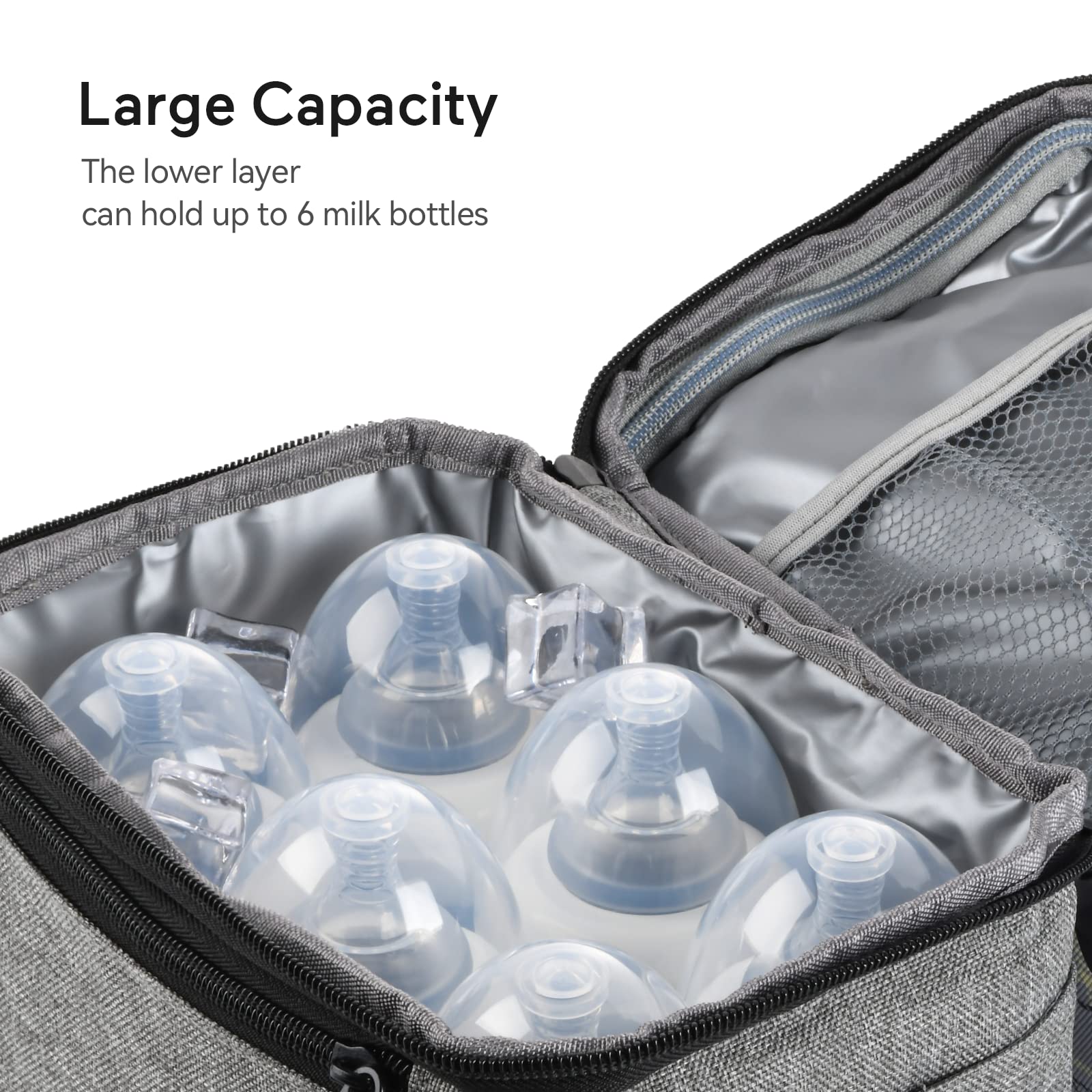 Momcozy Universal Baby Stroller Organizer& Insulated Baby Bottle Bag