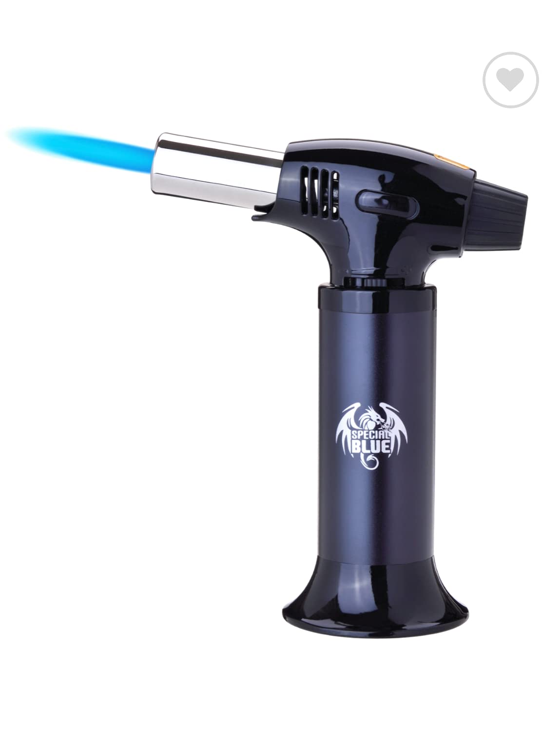 Kitchen Torch, blow torch -Special Blue Refillable Butane Torch With Safety Lock & Adjustable Flame and Fuel gauge - Culinary Torch, Creme Brulée Torch for Cooking Food, Baking, BBQ (Black)