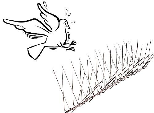 Nixalite Pigeon Spike Stainless Steel Bird Spikes (10 Ft, 5-2 Ft. Strips)