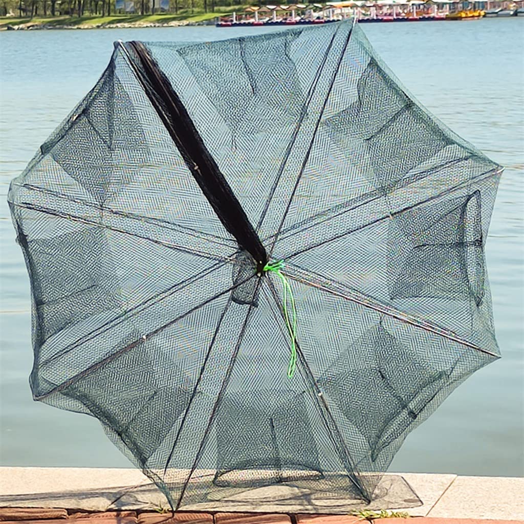 LDCHNH 12/16/20 Hole Cast Fishing Crayfish Crab Cage Nylon Foldable for Fishing Tools Traps Landing (Color : Gray, Size : 20 Holes)