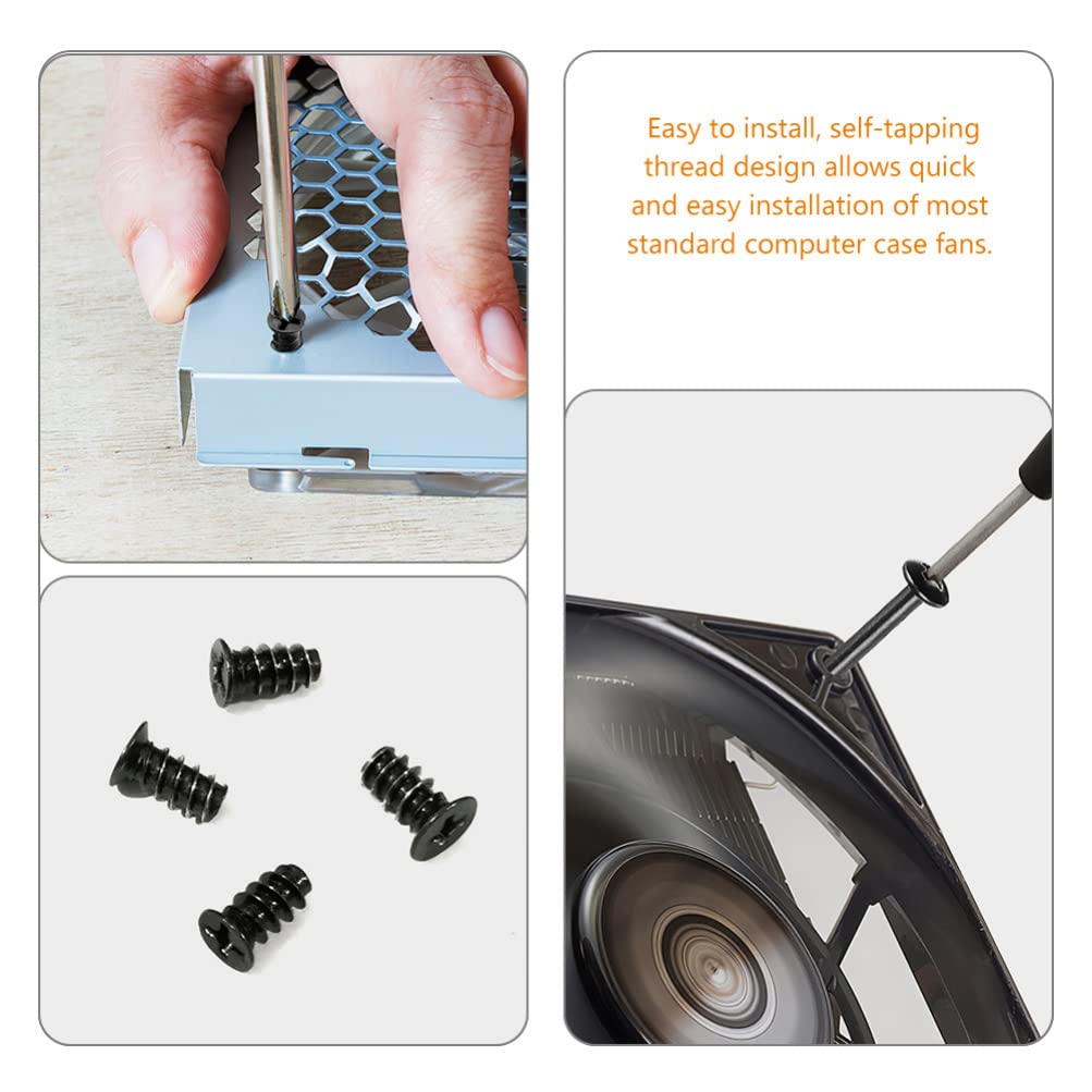 Mikikit 1 Set Chassis Fan Screws Bolts and Nuts Case Fan Screw Kit Cooling Fan Screws Self Tapping Screw Cooling Fan Mount Screws Ceiling Fan Screws Bolt Kit Steel Computer M5 Accessories