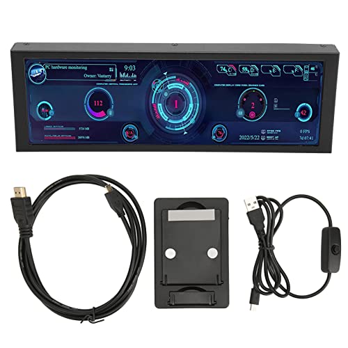 Naroote Computer CPU Monitor, 60HZ Refresh Rate PC CPU Monitor 7.9 Inch Multifunction for Desktop
