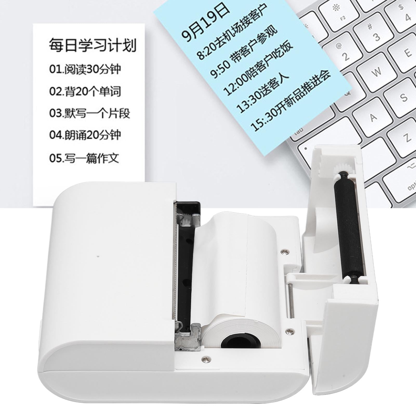 Pocket Thermal Printer, Multifunction Mini Printer Connected Phone for Notes for Wrong Questions for Pictures for Android