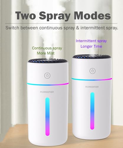 Mini Humidifier, Small Personal USB Cool Mist Humidifiers Ultra-Quiet Air Humidifier for Bedroom Home Office Desktop (XRH019-Black)
