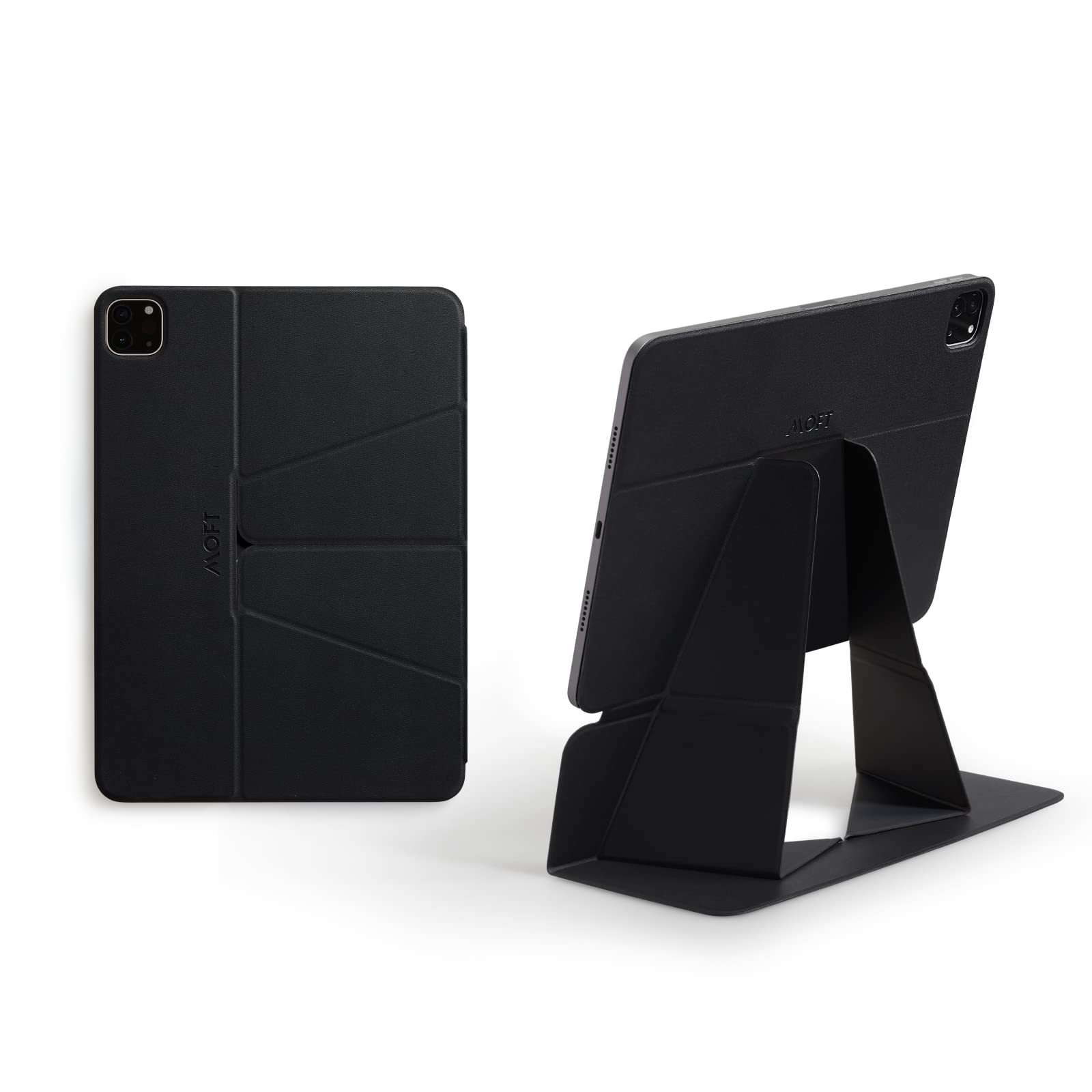 MOFT Adjustable Tablet Stand for Desk, Leather Folio iPad Tablet Stand Holder Magnetic Cover with Multiple Viewing Angles, Auto Wake/Sleep, Compatible with iPad Pro 11-in 2018-2022/iPad Air 2022/2020