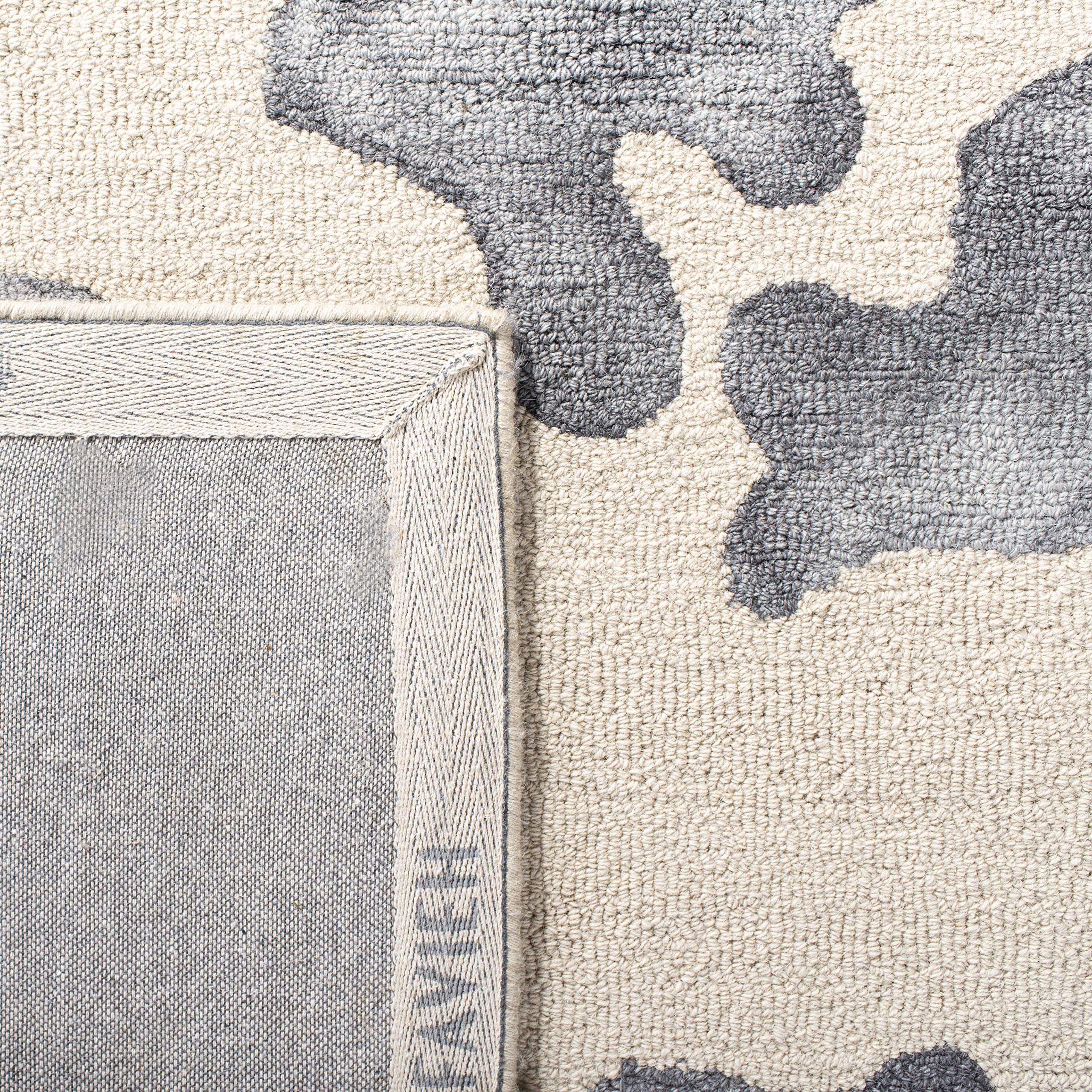 SAFAVIEH Dip Dye Collection 8' x 10' Beige / Charcoal DDY517E Handmade Modern Abstract Premium Wool Area Rug