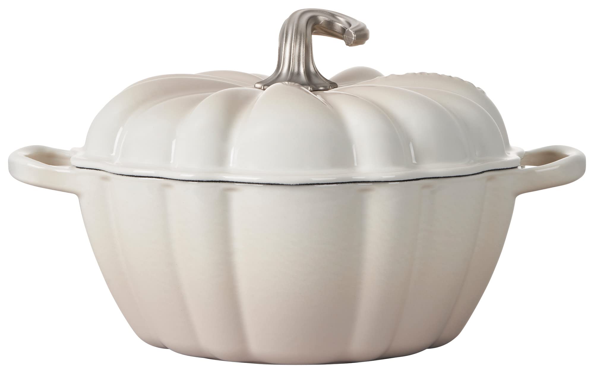 Le Creuset Enameled Cast Iron Figural Pumpkin Cocotte, 4 qt., Meringue