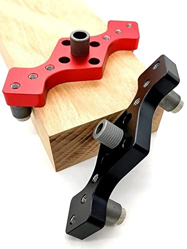 pocket screw jig Woodworking Drill Locator Vertical Pocket Hole Jig Doweling Self Drill Bit Guide Jig Locator Centering Guide Kit Pin Fixture (Color : BLACK)