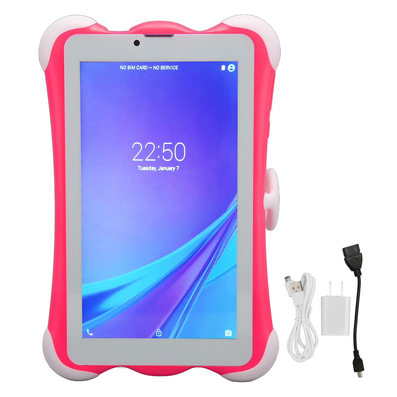Naroote Kids Tablet, Eye Protection Toddler Tablet 100‑240V MTK6582 7 Inch 1280x800 (US Plug)