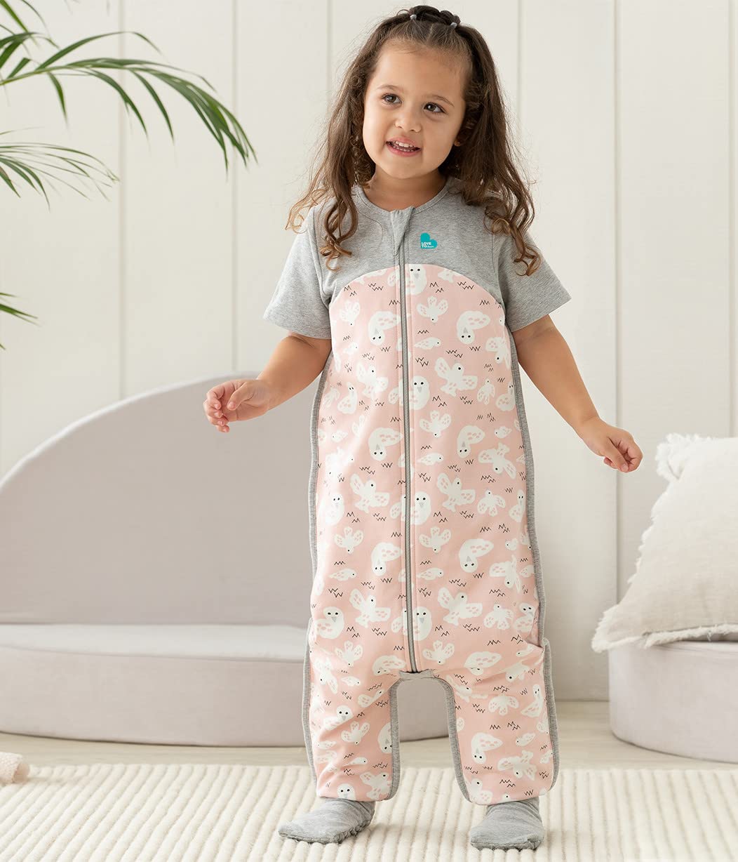 Love to Dream Organic Toddler Wearable Blanket w/Footies (24-36 Mo), Super Soft Sleeping Sack, 1.0TOG Gray