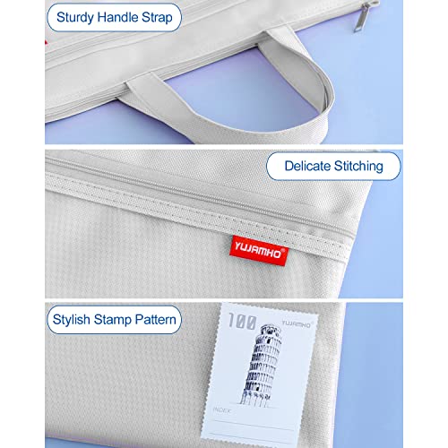 Pocket Small Size Desk Calculator and Large Double Pocket Waterproof File Bag with Handle Bundle