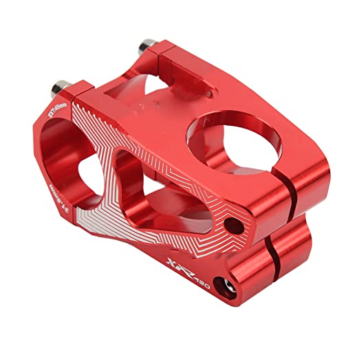 Kadimendium Road Bike Stem, Aluminum Short Handlebar Stem Non Slip Comfortable Ride Hollow Design CNC Process for Outdoor Riding(Red)