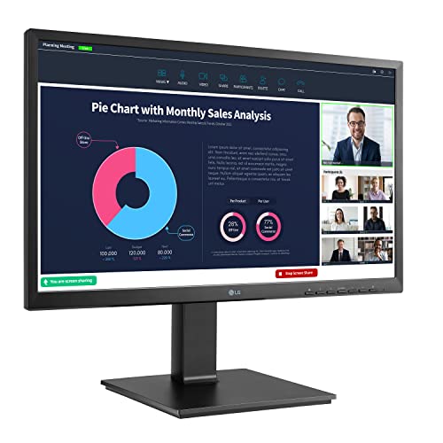 LG 24MP750C-B 24" Full HD (1920 x 1080) IPS Display, with Built-in Full HD Webcam & Mic, USB Type-C (65W PD), Tilt, Height, Swivel, Bi-Directional Pivot Adjustable