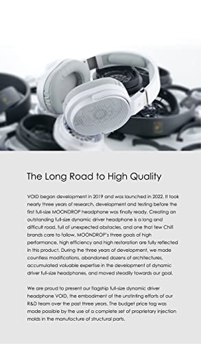Moondrop Void 50mm High-Performance Dynamic Driver Dual 3.5mm Connector Composite Diaphragm Open-Back Monitor Headphone