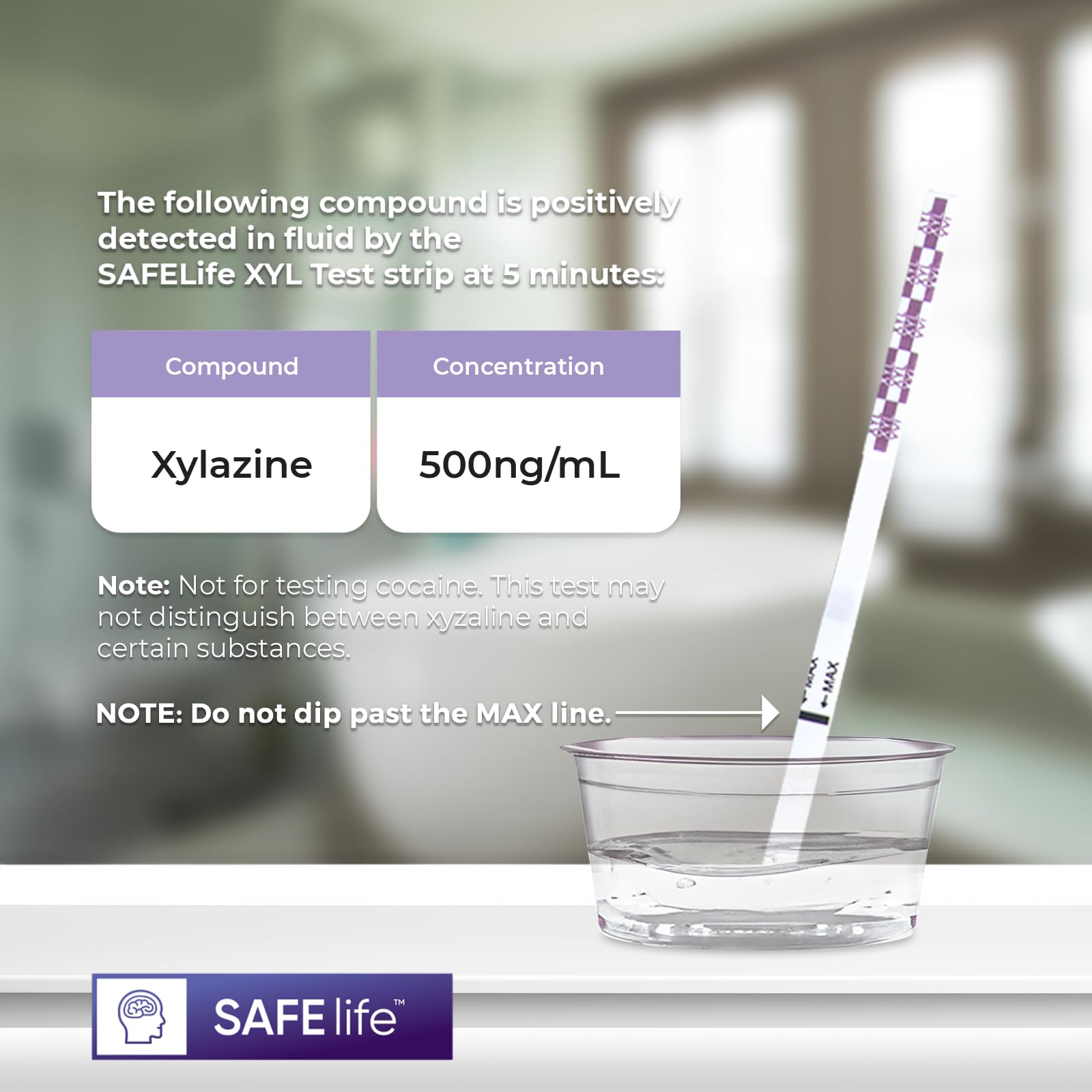 SAFE LIFE Xylazine Test Strips [25 Pack], Xylazine(XYL) Test Strips-Test Liquids and Powders for Presence of Xylazine