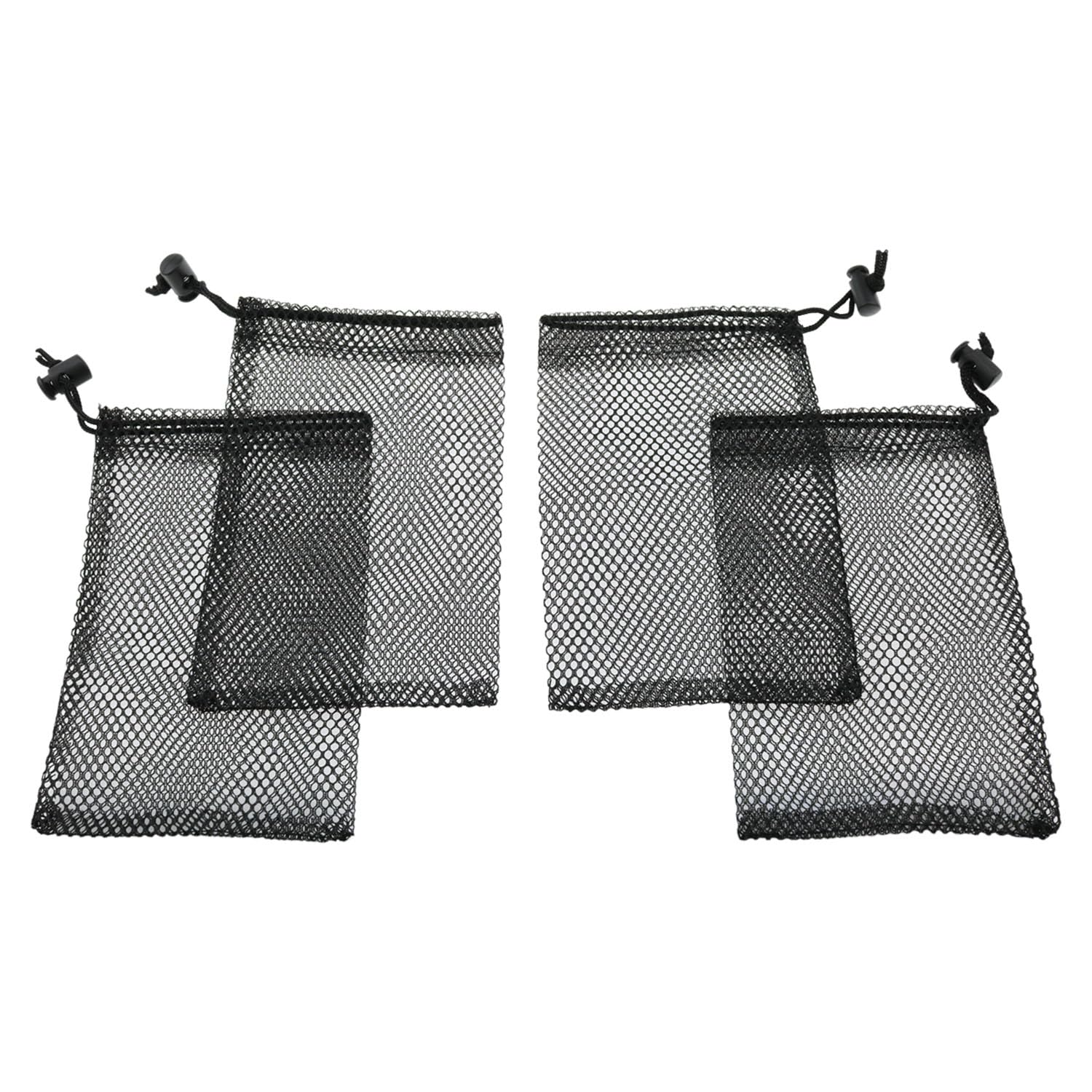 Wantane-Mesh Bags Drawstring Drawstring Net Bag Black Nylon Mesh Drawstring Bag For balls, small gym bags, home laundry bags(150X100MM)-4PCS