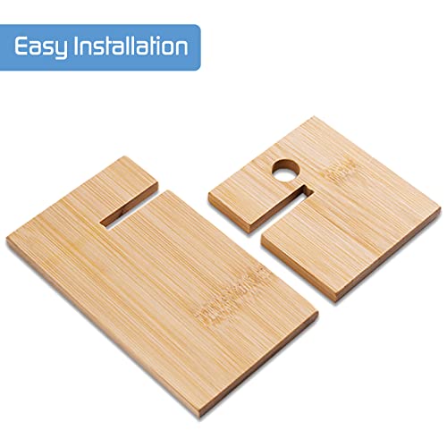 LIFATION Bamboo Phone Stand with Charging Hole Detachable Portable Wood Mobile Phone Holder