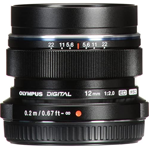 OM System OM-5 Mirrorless Digital Camera with M.Zuiko Digital ED 12mm f/2 Lens, Olympus Camera, Black
