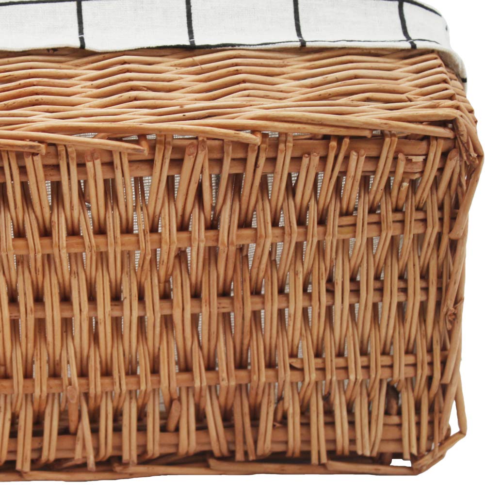 Wicker Storage Basket, Rectangular Storage Basket,Natural and Decorative, Arts and Crafts. (Natural)