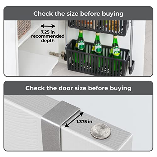 Smart Design Over-the-Door Organizer for Storage β Perfect for Pantry Organization, Bedroom, Bathroom Storage, Playroom, or Kitchen - Adjustable Steel Frame with 8 Baskets & Wall Mount β Black