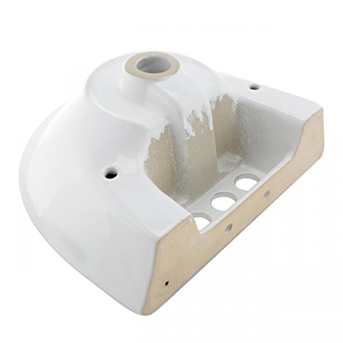 Ondine 16 inch Pedestal Sink β Compact White Sink with Overflow And Pre-Drilled Holes β Heavy Duty Grade A Vitreous China Built - Porcelain Scratch And Stain Resistant - Renovators Supply