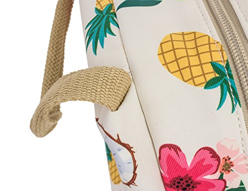 Leaper Reusable Pineapple Lunch Bag Insulated Lunch Tote Bag Lunch Box Beige