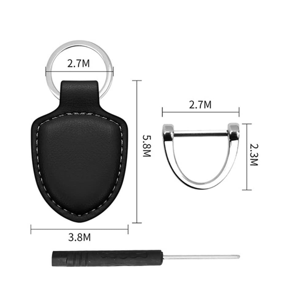 Leather Key Chain Keychain Cute Keychains Keyring For kia black Car Accessories with a metallic clasp
