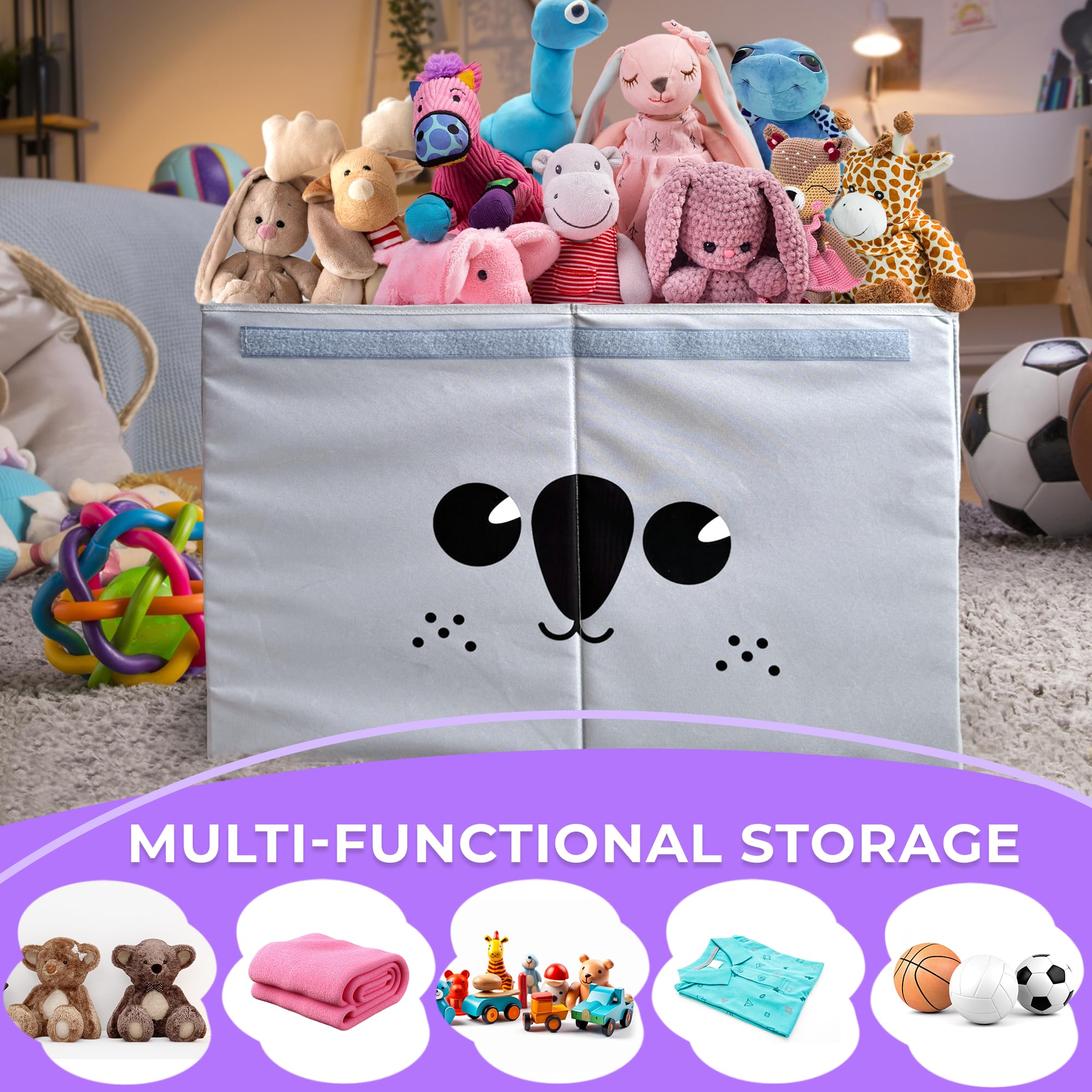 QUOKKA Toy Storage Box Elephant & Toy Storage Box Koala Playroom Organizers