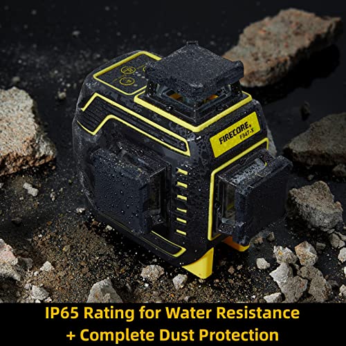 Laser Level with Tripod Set, Firecore 3X360 Green Laser Level Self Leveling and Alignment Line Laser Tool for Construction, Includes Rechargeable Li-Ion Battery, L-Bracket & Carry Pouch